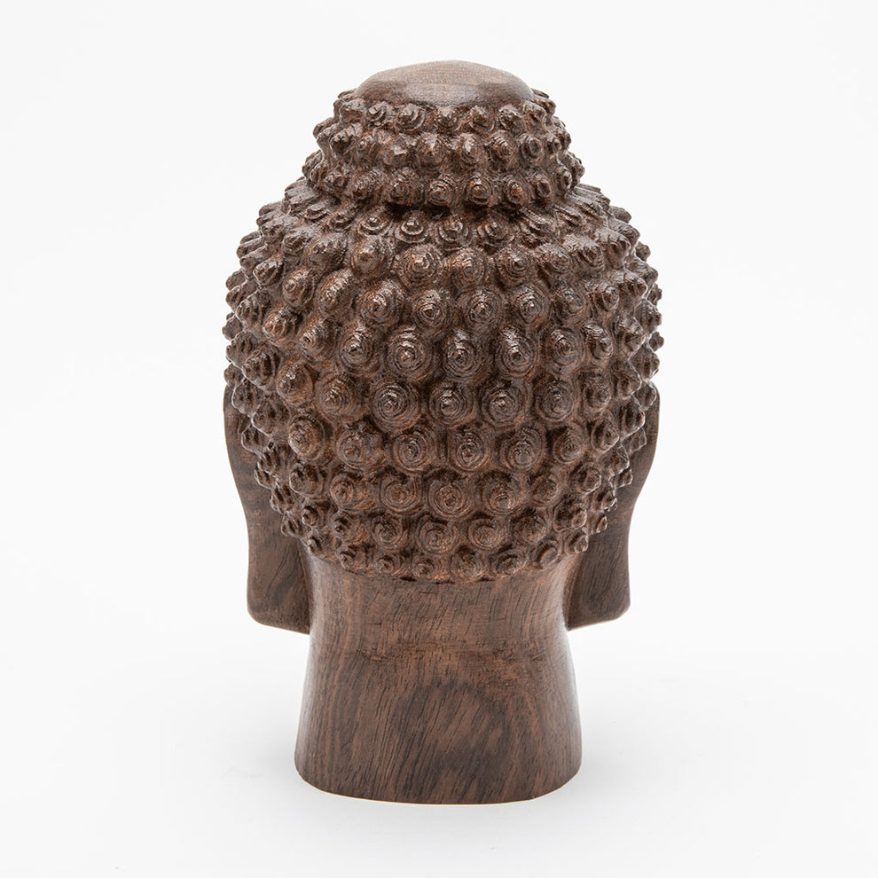 Wooden Buddha Head Statue - Small Buddha Head | DharmaCrafts