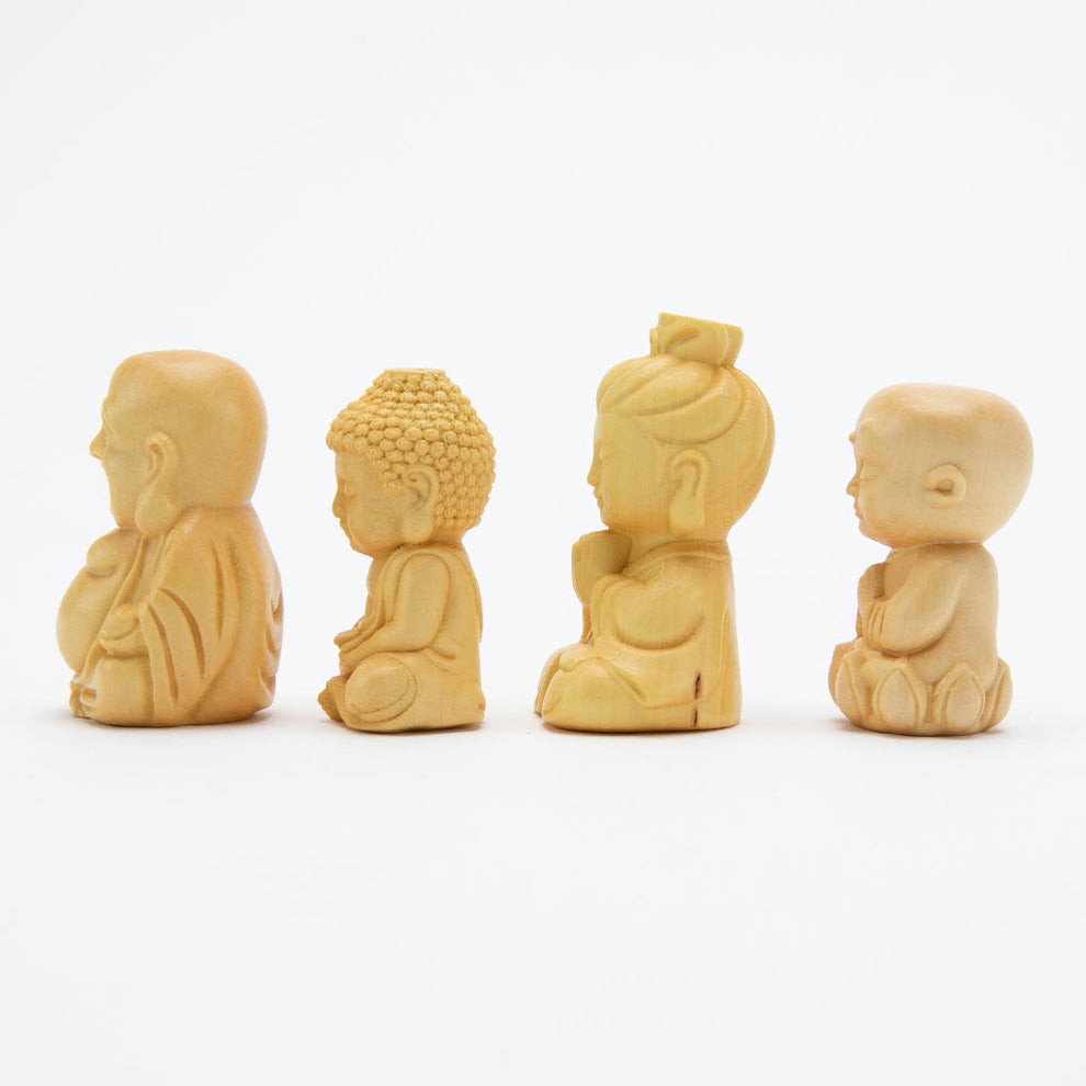 Miniature Wooden Bodhisattva Statue - Mini Buddhas | DharmaCrafts