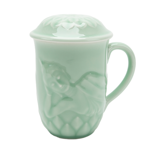 Buddha Mug with Lid - Porcelain | DharmaCrafts