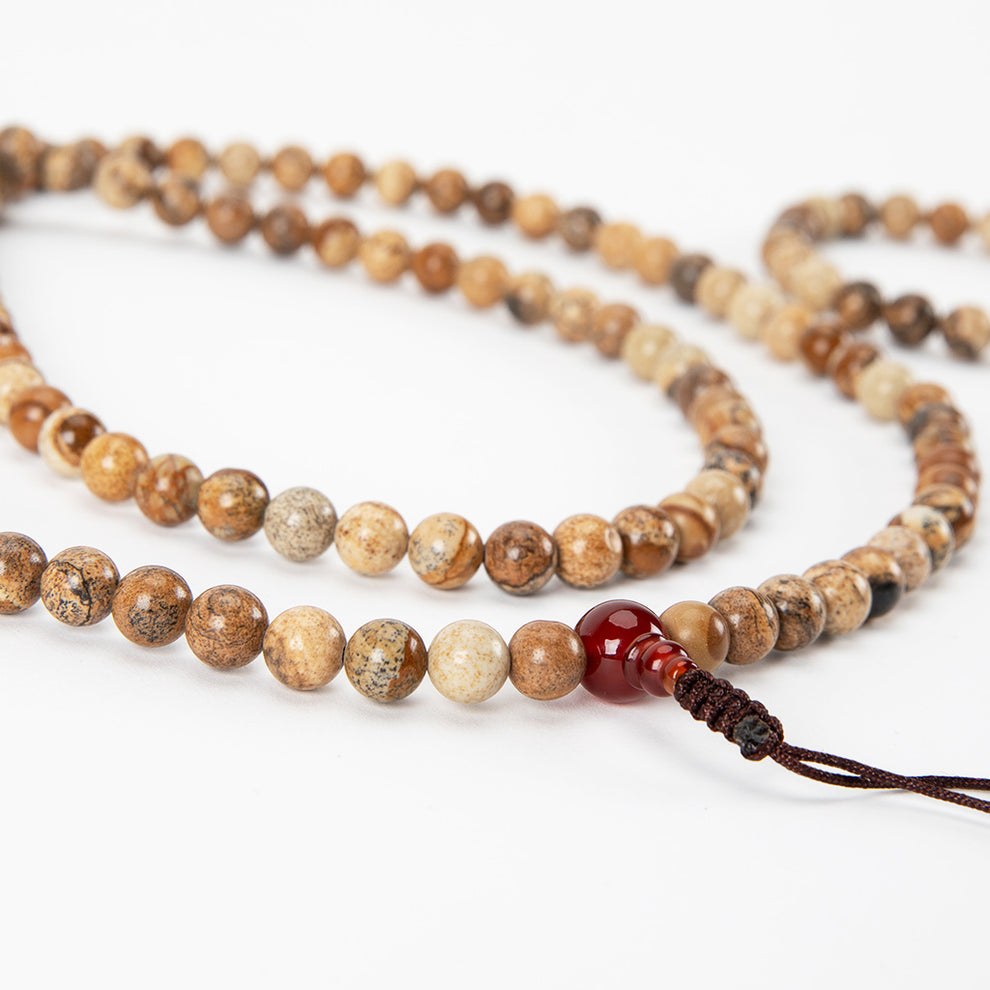 Carnelian & Jasper Mala Beads Set - Fights Negativity | DharmaCrafts
