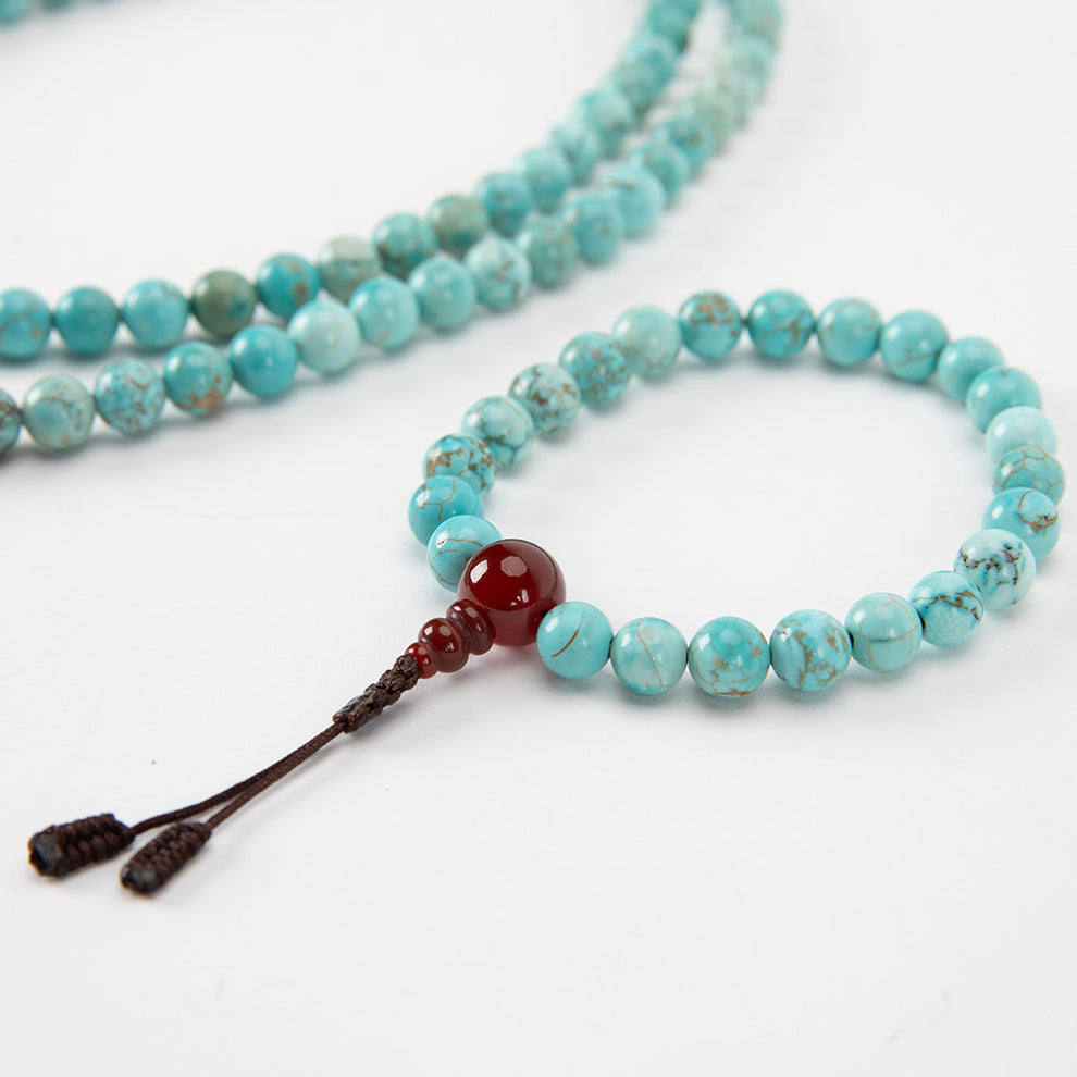 Turquoise Mala Beads Set - Flow of Energy | DharmaCrafts