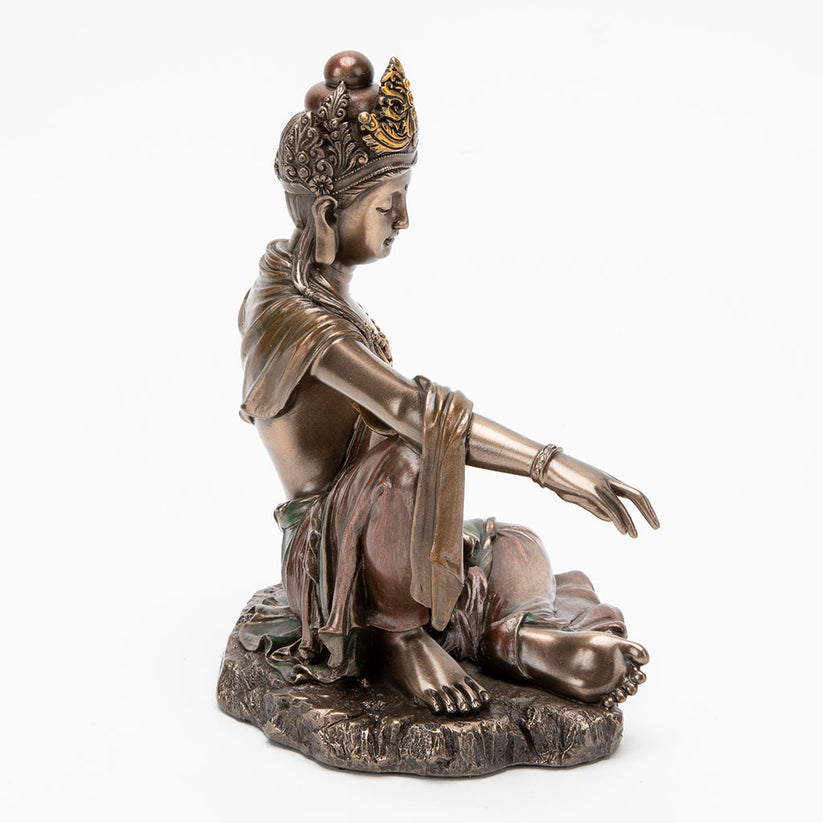 Bronze Kuan Yin Royal Ease Statue - Goddess of Compassion | DharmaCrafts