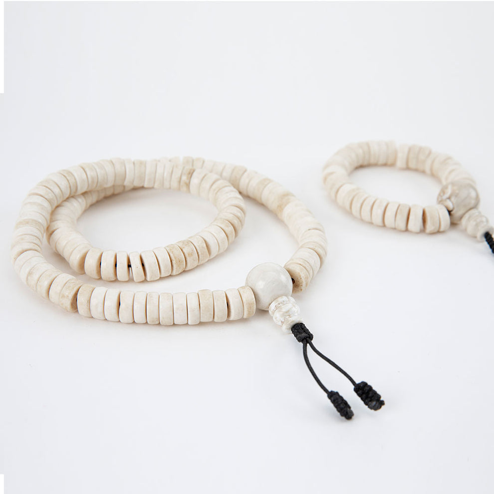 Conch & Yak Bone Mala Set - Himalayan Yak Bone | DharmaCrafts