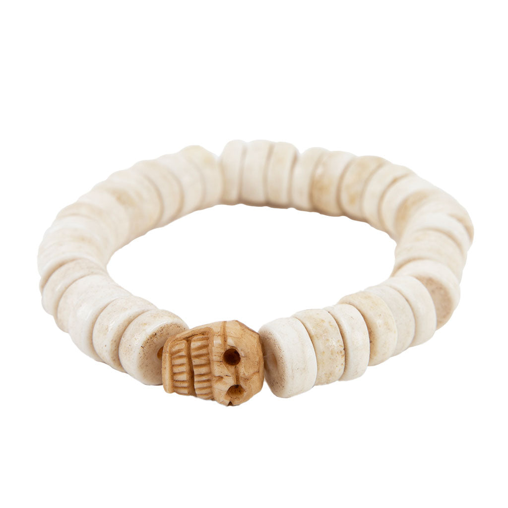 Tibetan Skull & Yak Bone Bracelet - Impermanence of Life | DharmaCrafts