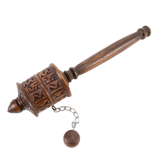 Wooden Tibetan Prayer Wheel - Hand Held Mani Wheel | DharmaCrafts