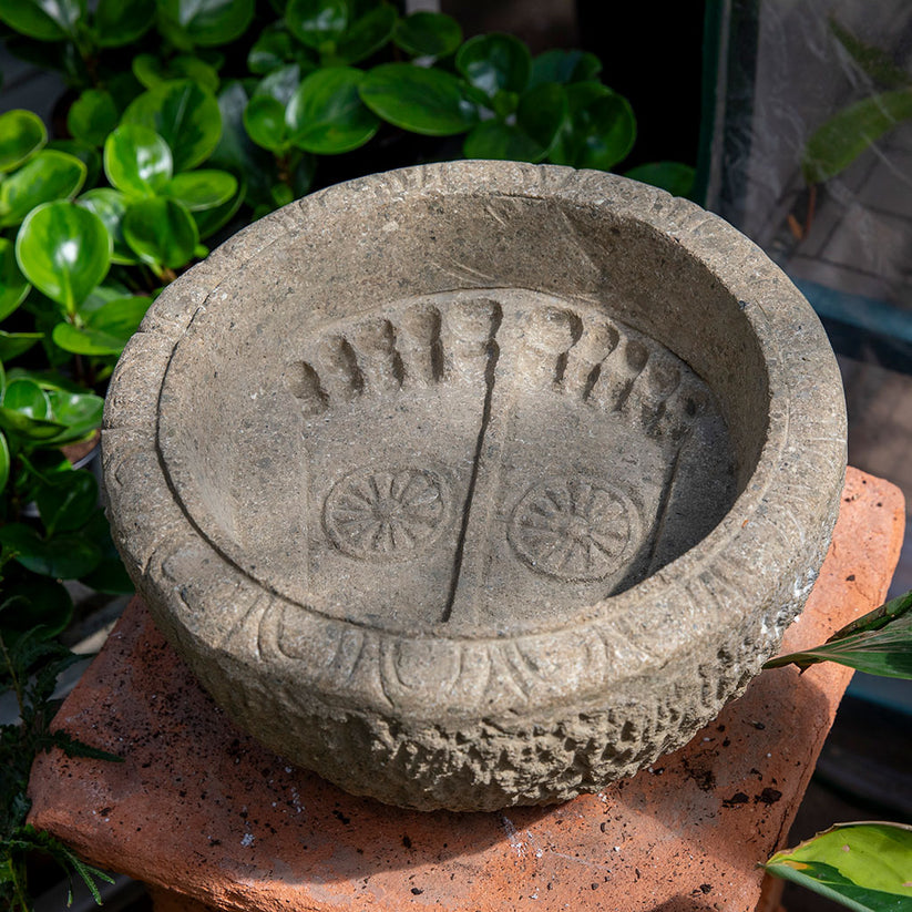 Zen Garden Birdbath: Buddha Feet - Natural Focal Point for Garden Space ...