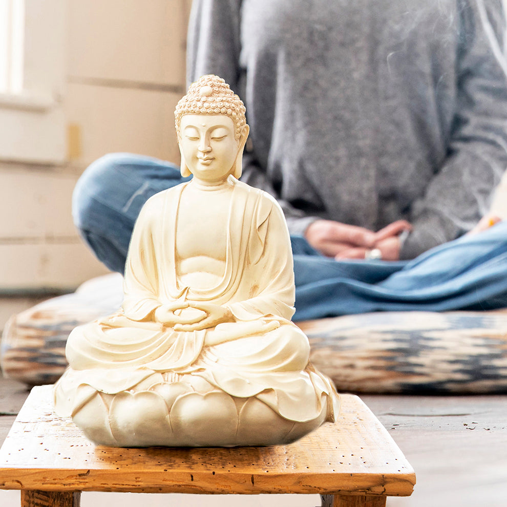 Buddha on Lotus Throne Statue - Meditation Mudra | DharmaCrafts