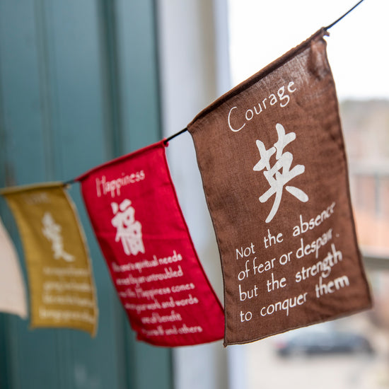 Small Prayer Flag in Soft Colors - Positive Affirmations | DharmaCrafts