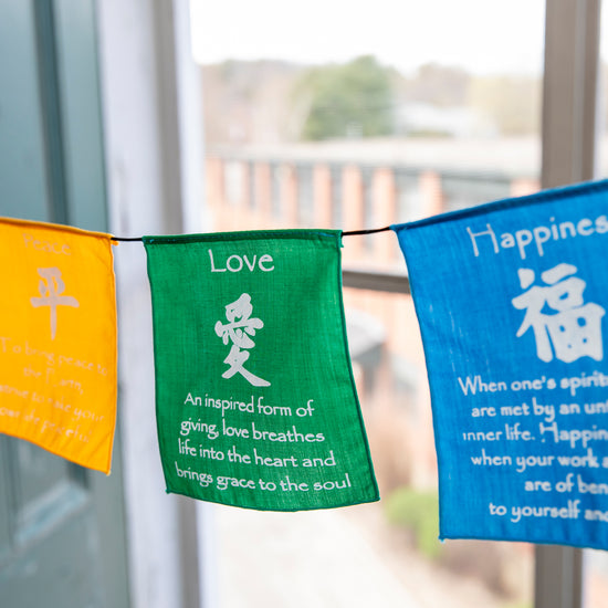 Small Prayer Flag in Bright Colors. Positive Affirmations – DharmaCrafts