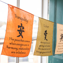 Large Prayer Flag in Soft Colors. Positive Affirmations – DharmaCrafts