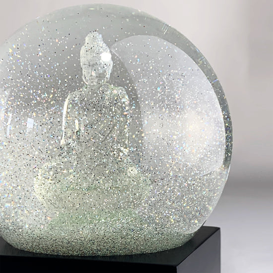 Spiritual Snow Globe with a Rustic Design - DharmaCrafts